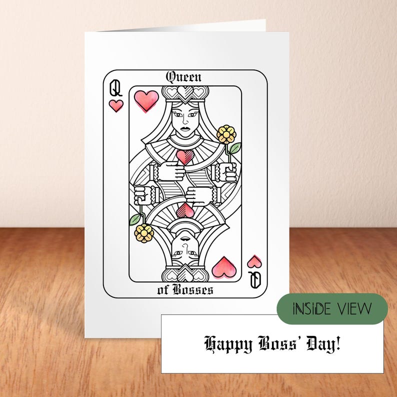 Queen of Bosses | Happy Boss' Day | Printable Card | 5 X 7 | 4 X 6 - Etsy