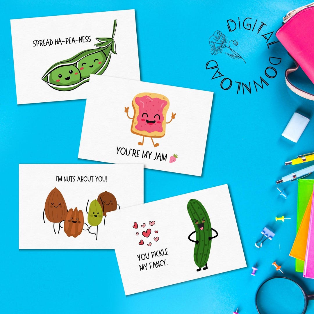 24 Lunch Box Notes | Funny Food Puns | Affirmations | Note Cards for ...