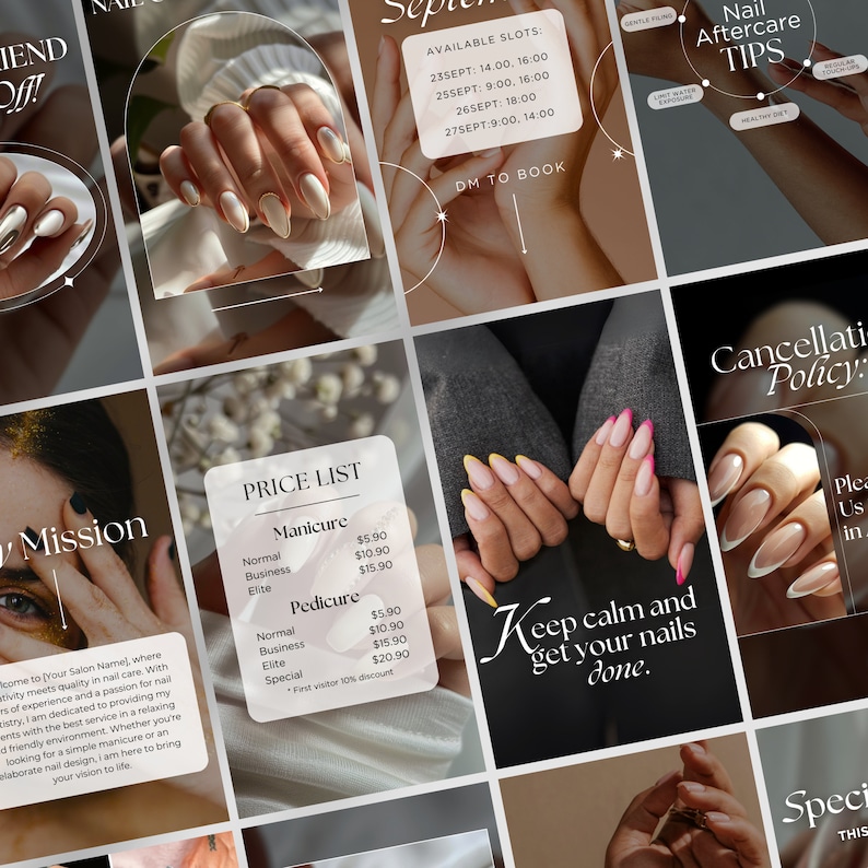 Nail Tech Instagram Templates | Nail Artist Social Media Posts | Gel ...