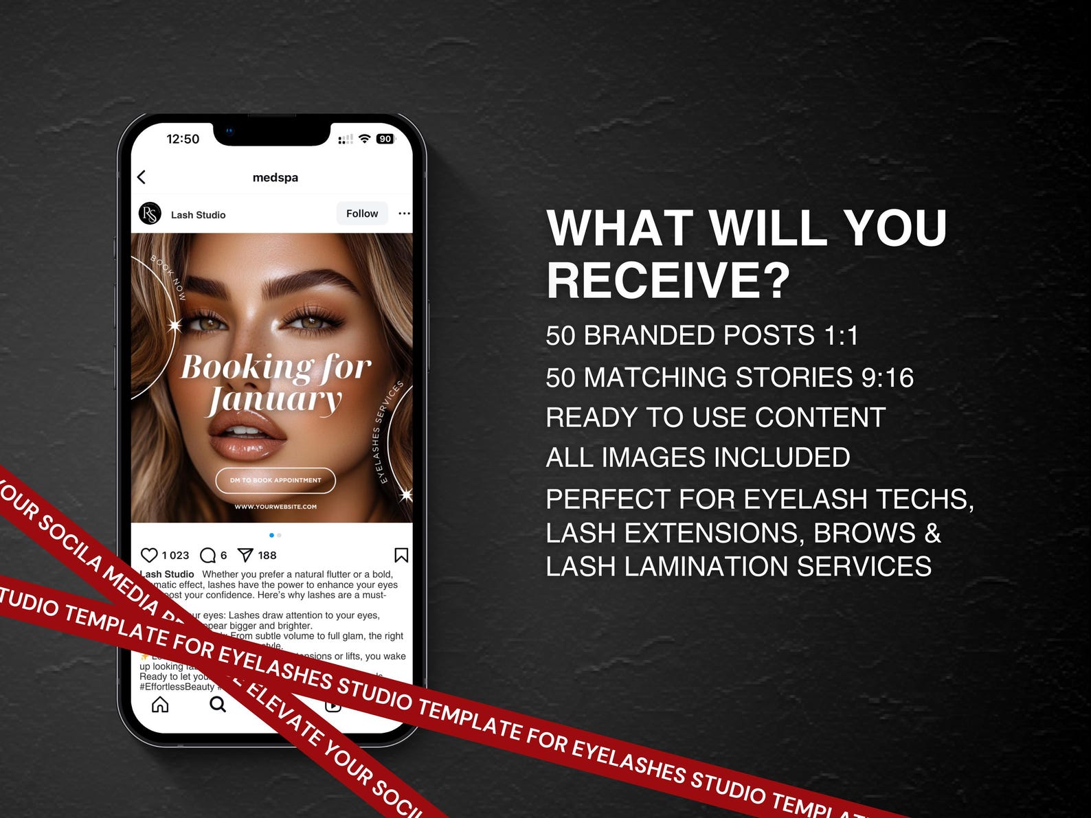 Lash Tech Instagram Templates Eyelash Extension Post Templates Lash ...