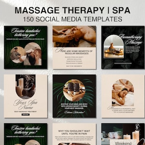 Massage Instagram Templates SPA Social Media Posts for Massage ...