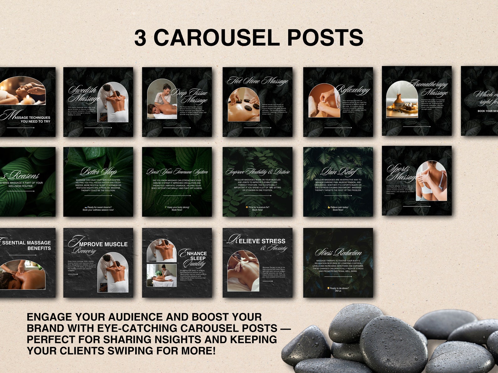 Massage Instagram Templates SPA Social Media Posts for Massage ...