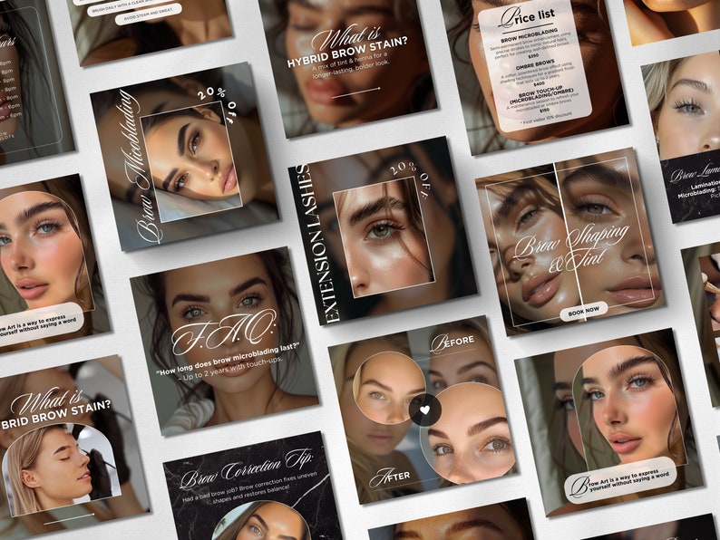 Brow Technician Instagram Templates, Eyebrow Specialist Instagram Posts ...