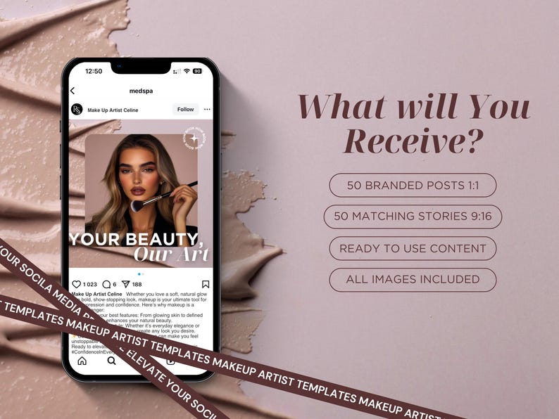 Makeup Artist Instagram Templates Beauty Salon Branding MUA Social ...