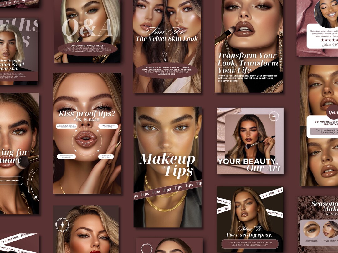 Makeup Instagram Templates | Makeup Studio Social Media Kit | Beauty ...