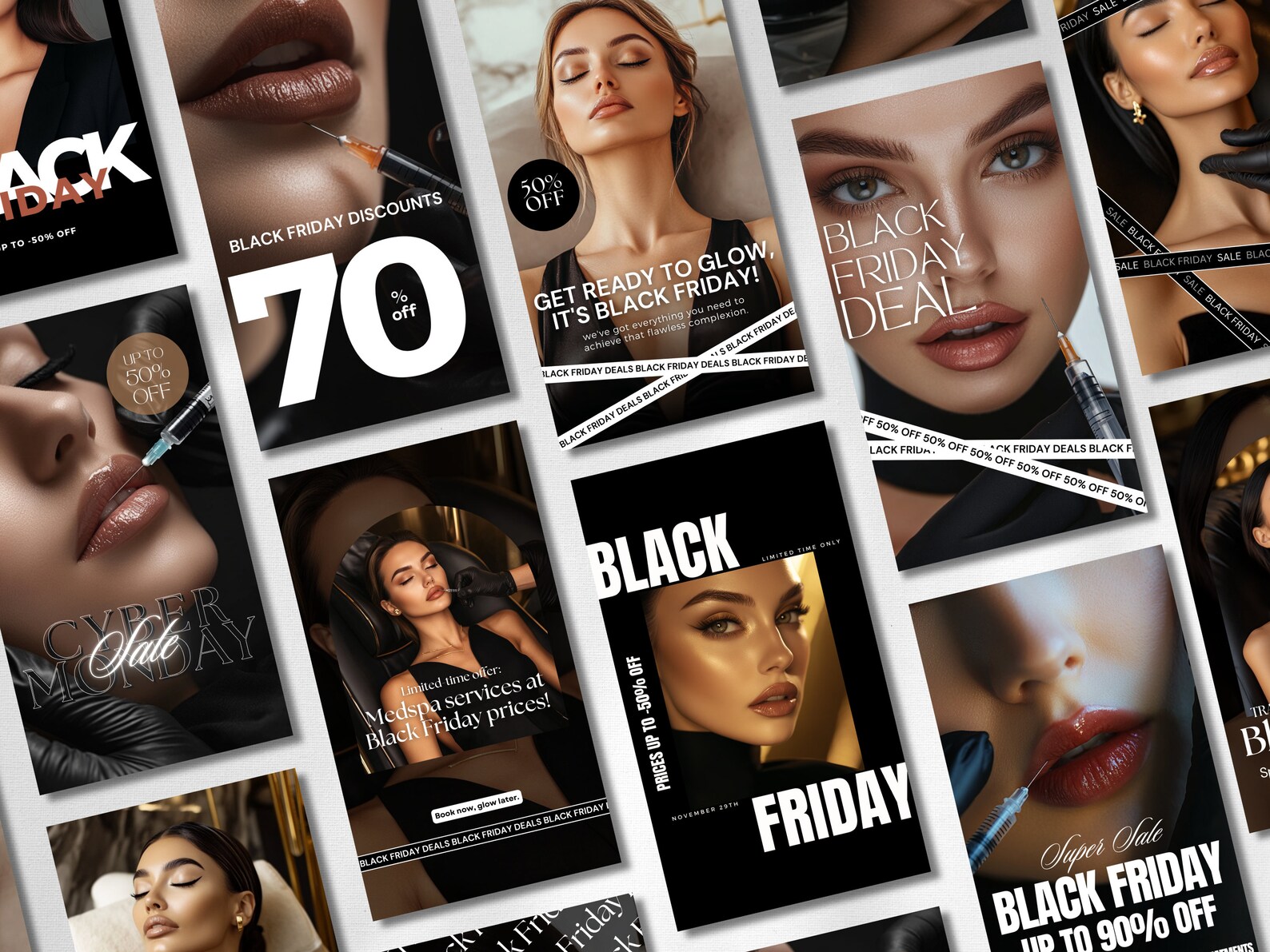 Black Friday Instagram Medspa Templates Beauty Flyer Black Friday Posts ...