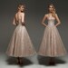 Beige Prom Dress, A-line Prom Dress, Corset Prom Dress, Shining Prom ...