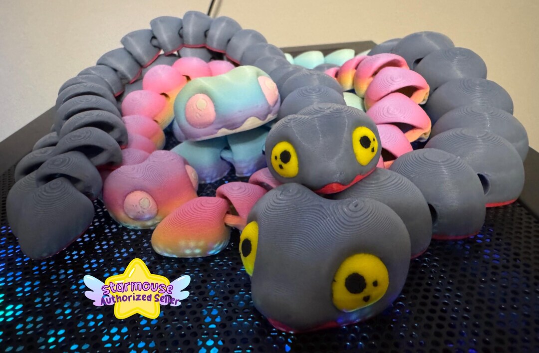 Articulated Fidget Snake Desk Pet: Grey Serpent of Eden - Etsy