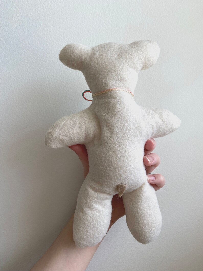 Handmade Felt Teddy Bear - Buttons the Bear - Unique Button-eyed Plush ...