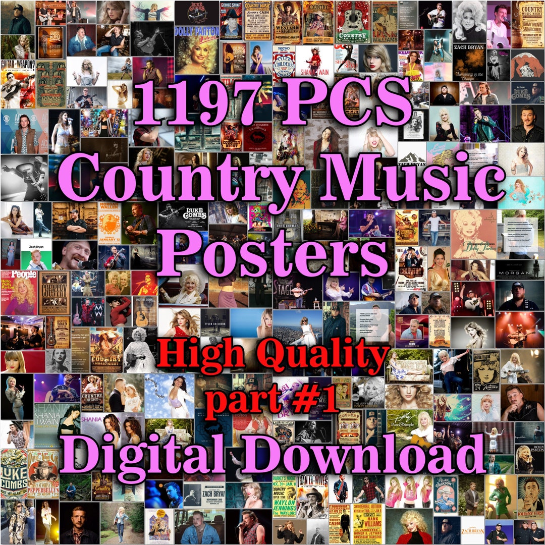 Country Music Decor, Country Music Posters, Country Poster, Country Fan ...