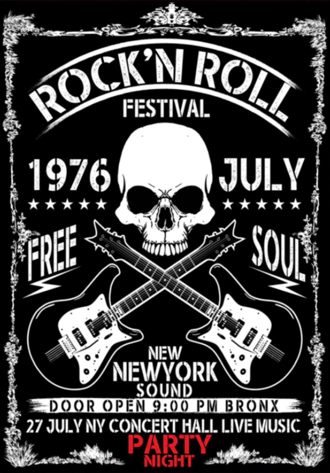 Rock and Roll Band Poster, Rocknroll Vintage Poster, Rock and Roll ...