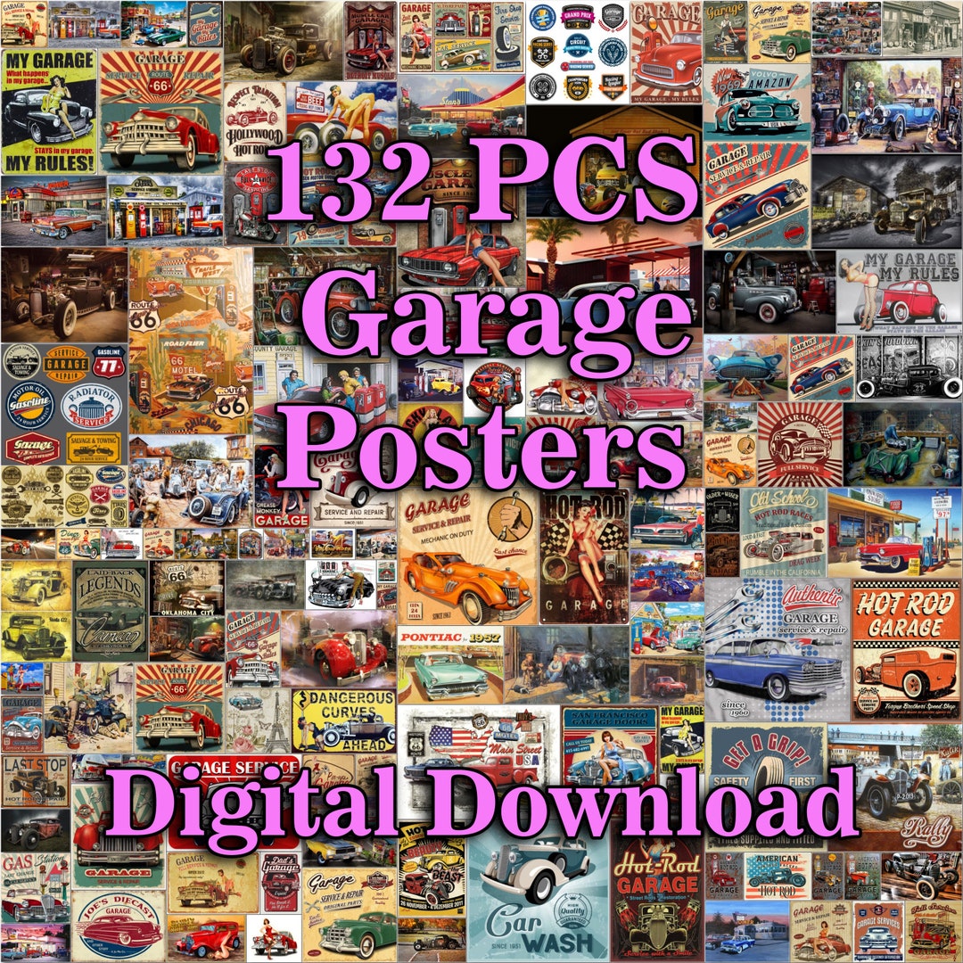 Car Poster, Garage Posters, Garage Wall Art, Mechanic Gift, Garage Kit ...