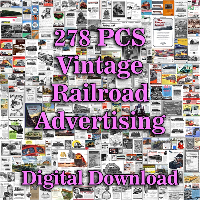 Vintage Train Ads - Etsy