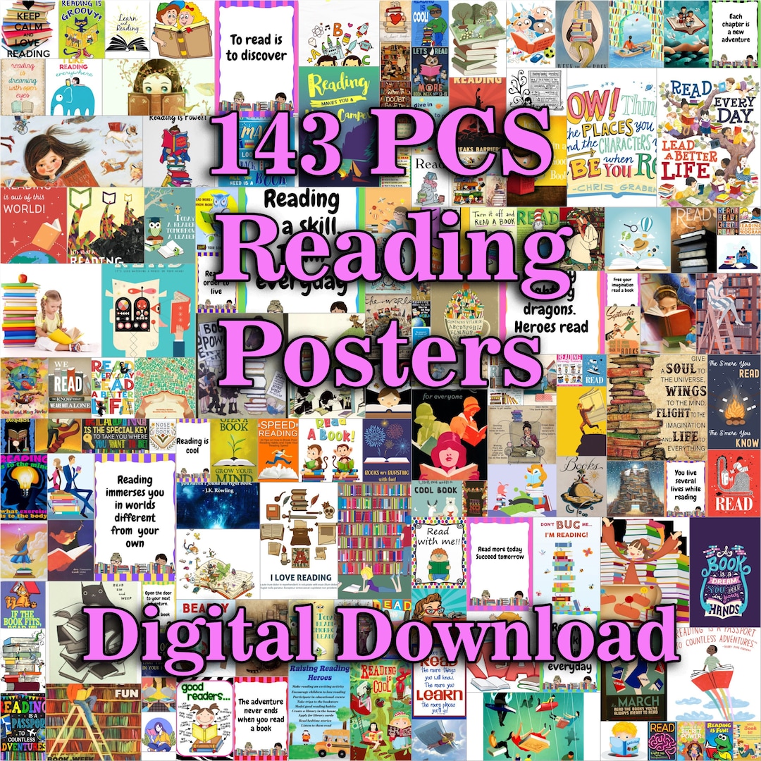Reading Posters, Reading Art Print, Reading Poster, Reading Print ...