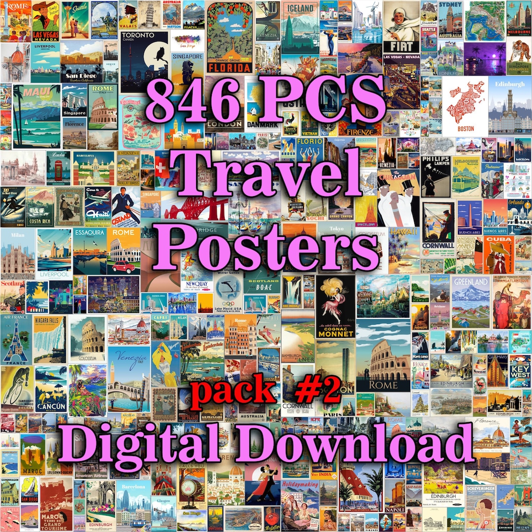 Travel Poster, Airline Posters, Travel Collage Poster, Vintage Poster ...