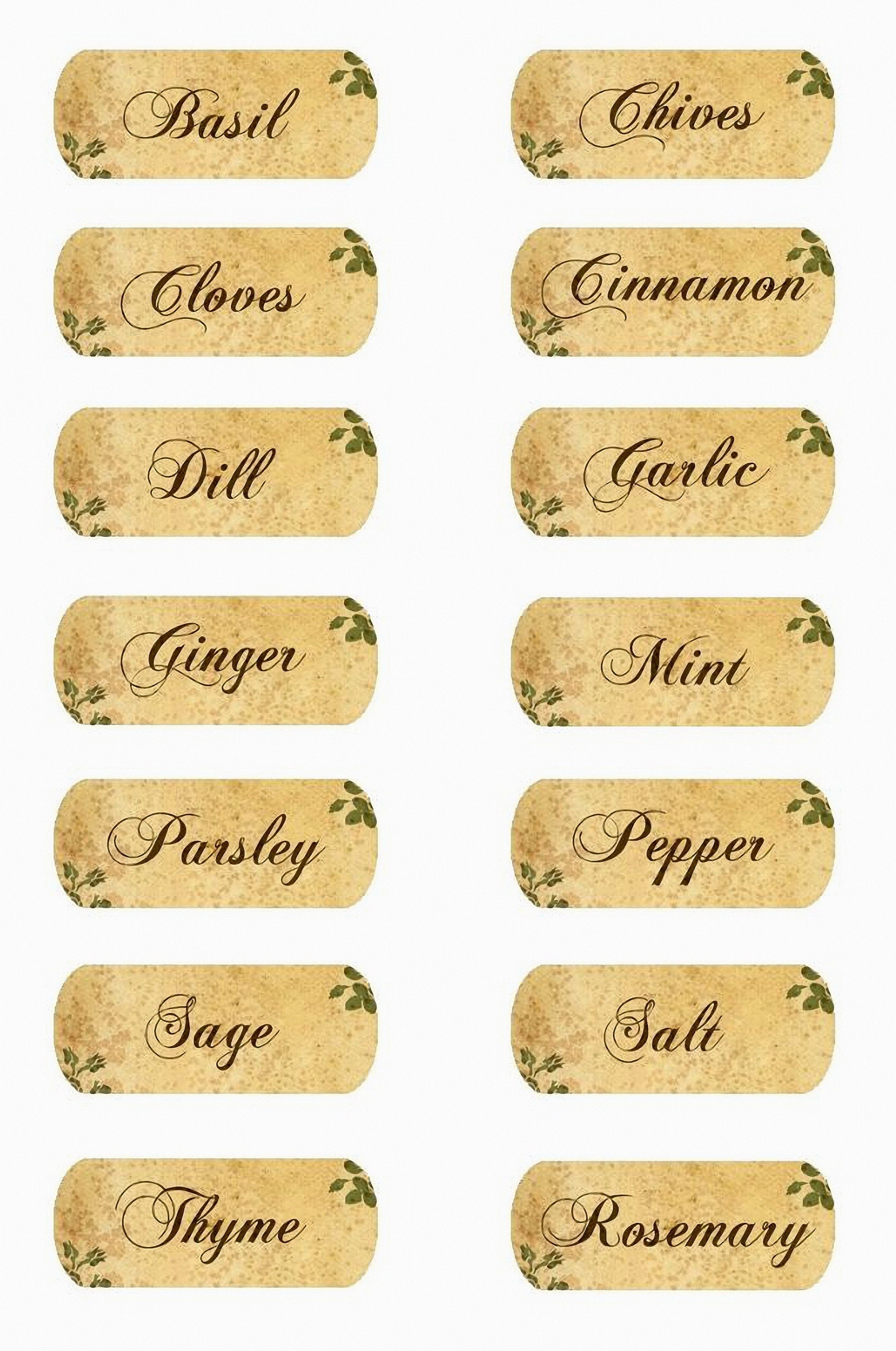Pantry Labels, Baked Goods Labels, Ingredient Labels, Spice Labels ...