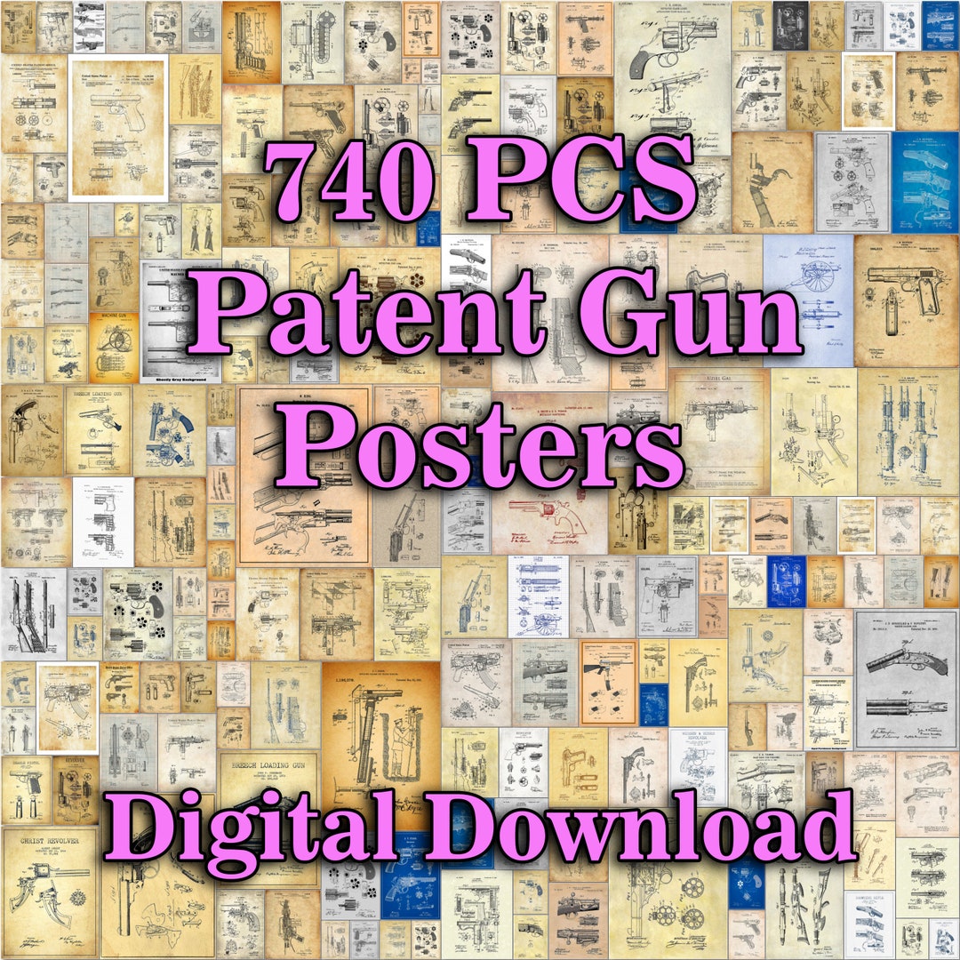 Top Gun Poster, Gun Print, Gun Artwork, Gun Poster, Gun Blueprint, Gun ...