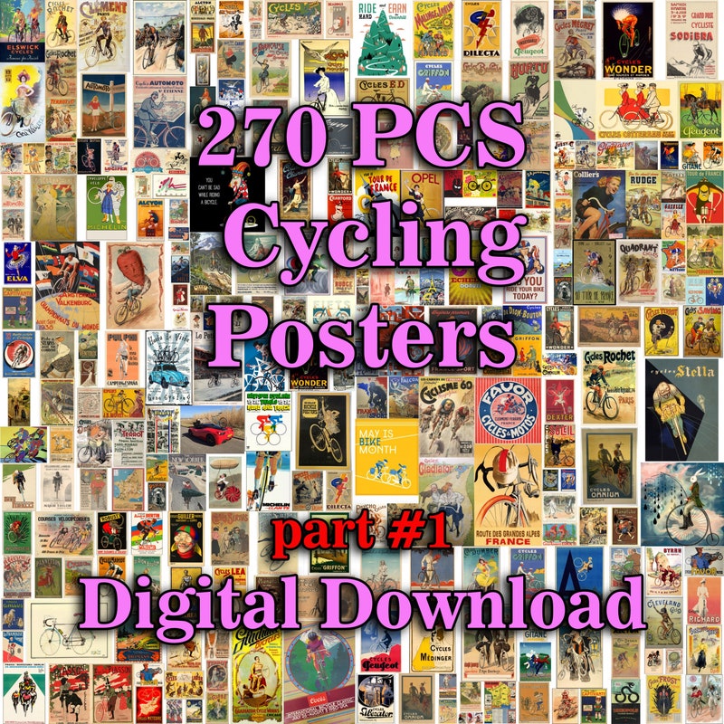 Retro Cycling Poster - Etsy