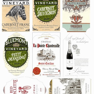 Printable Wine Bottle Labels, Printable Wine Label, Antique Wine Labels ...