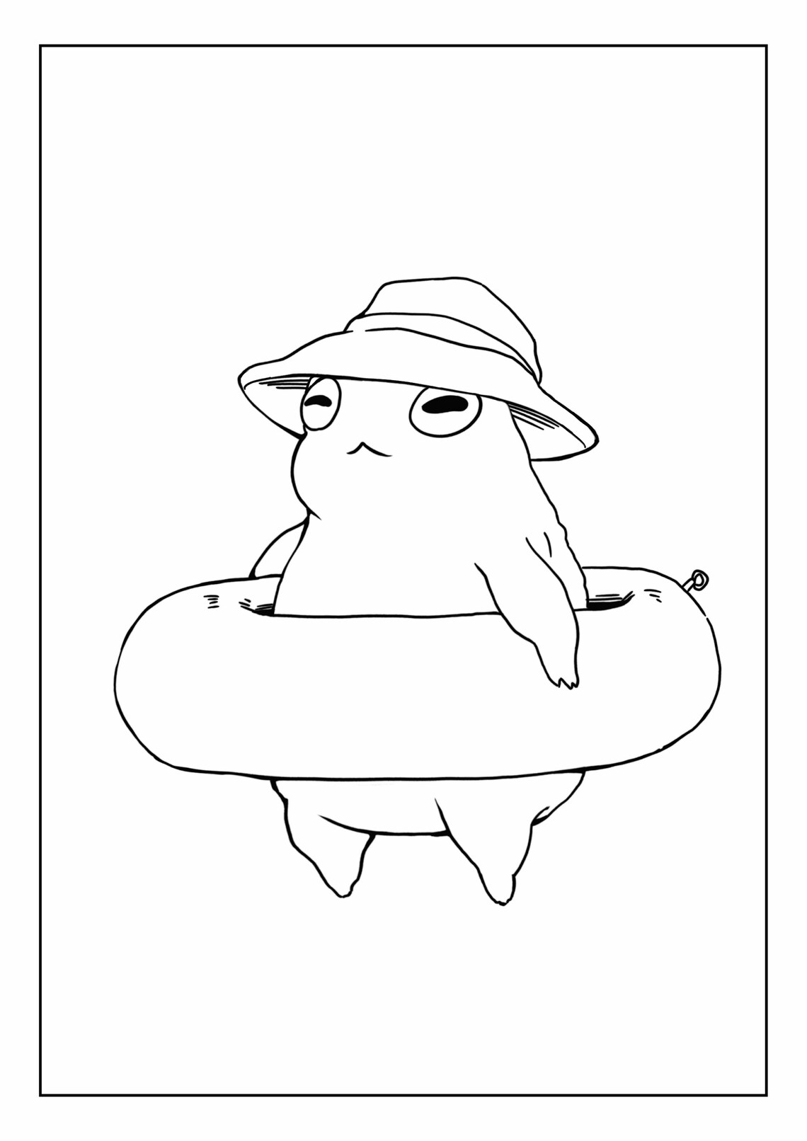 Cute Frogs 7 Coloring Page Set - Kawaii Frog Coloring Hand Drawn Pages ...