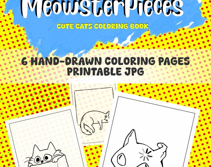 10 Printable Pages of Cats for Coloring Fun - Etsy Canada