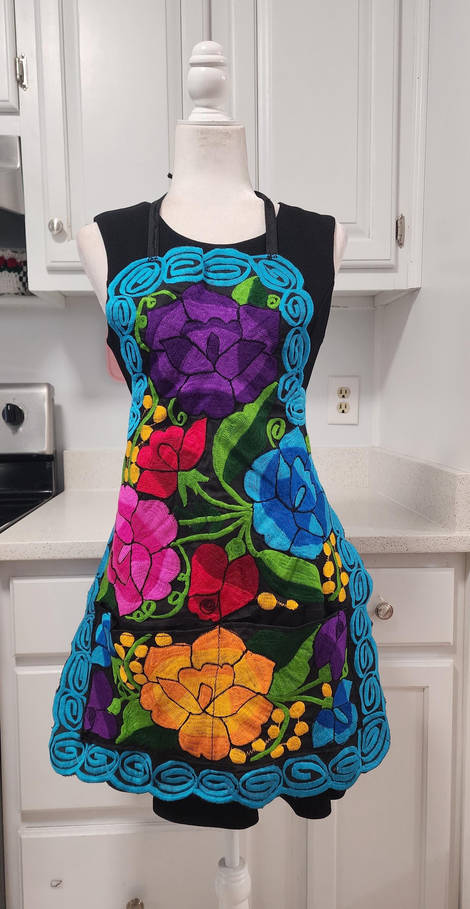 Mexican Embroidered Aprons, Gifts for Her, Kitchen Tools, Mandiles ...