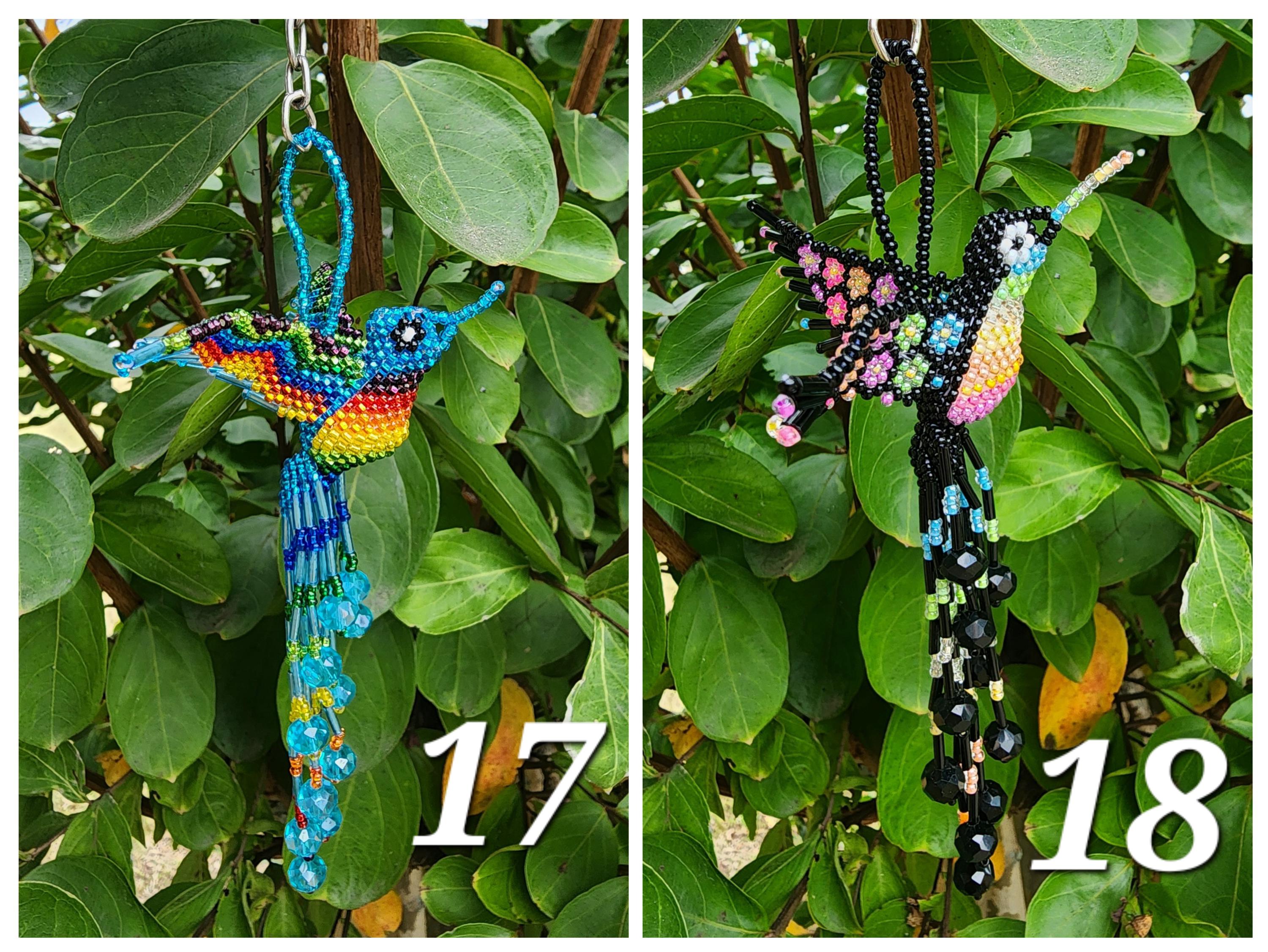 Beaded Handmade Hummingbird Key Chain, Hanging Ornament. the Perfect ...