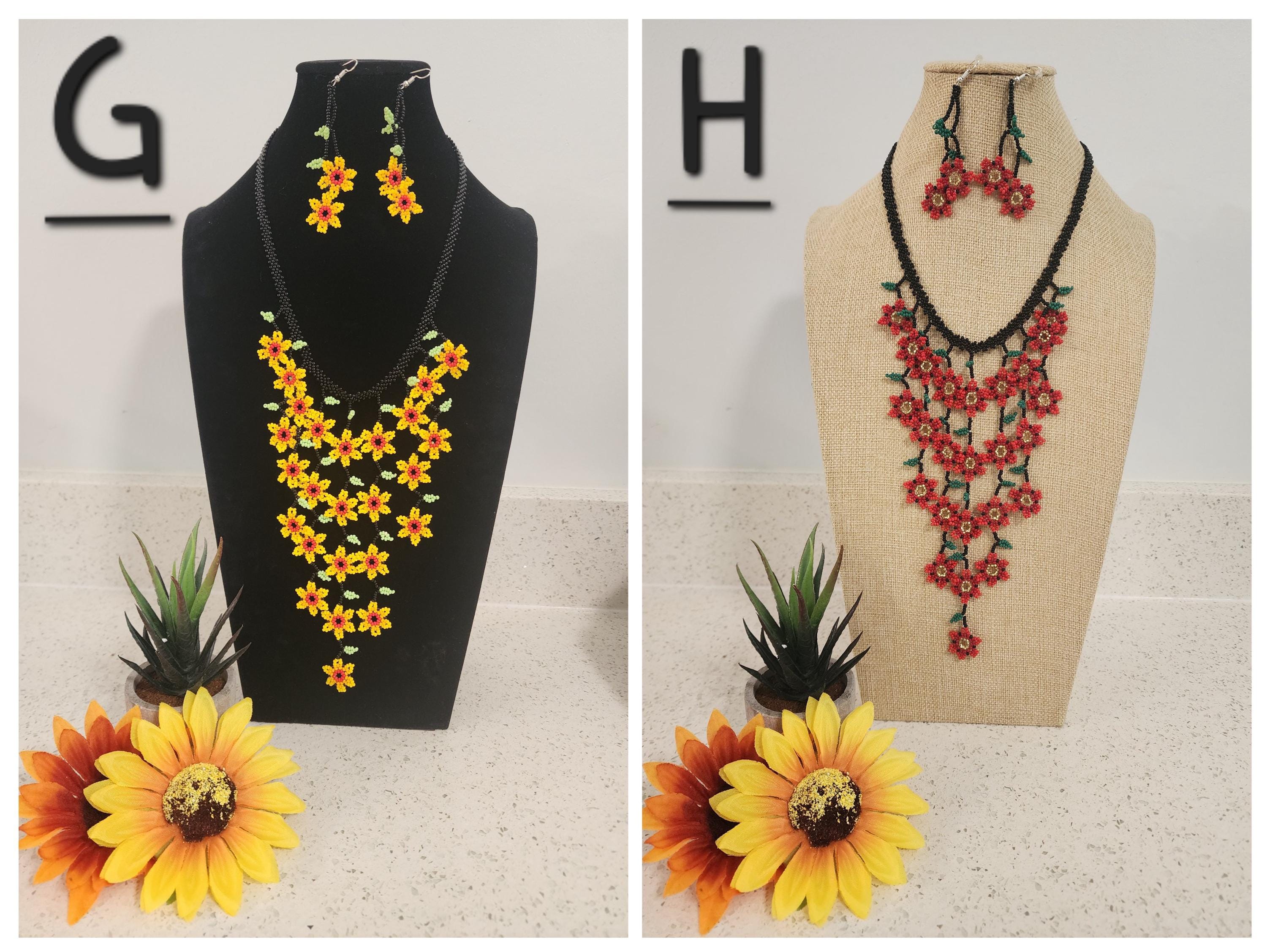 Mexican Huichol Handmade Necklaces, Mexican Accessories, Collares ...