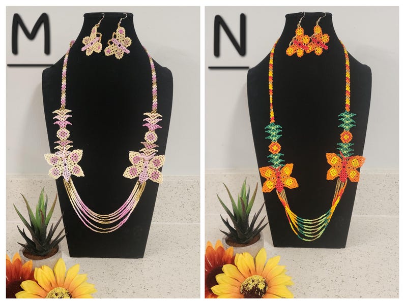 Mexican Huichol Handmade Necklaces, Mexican Accessories, Collares ...