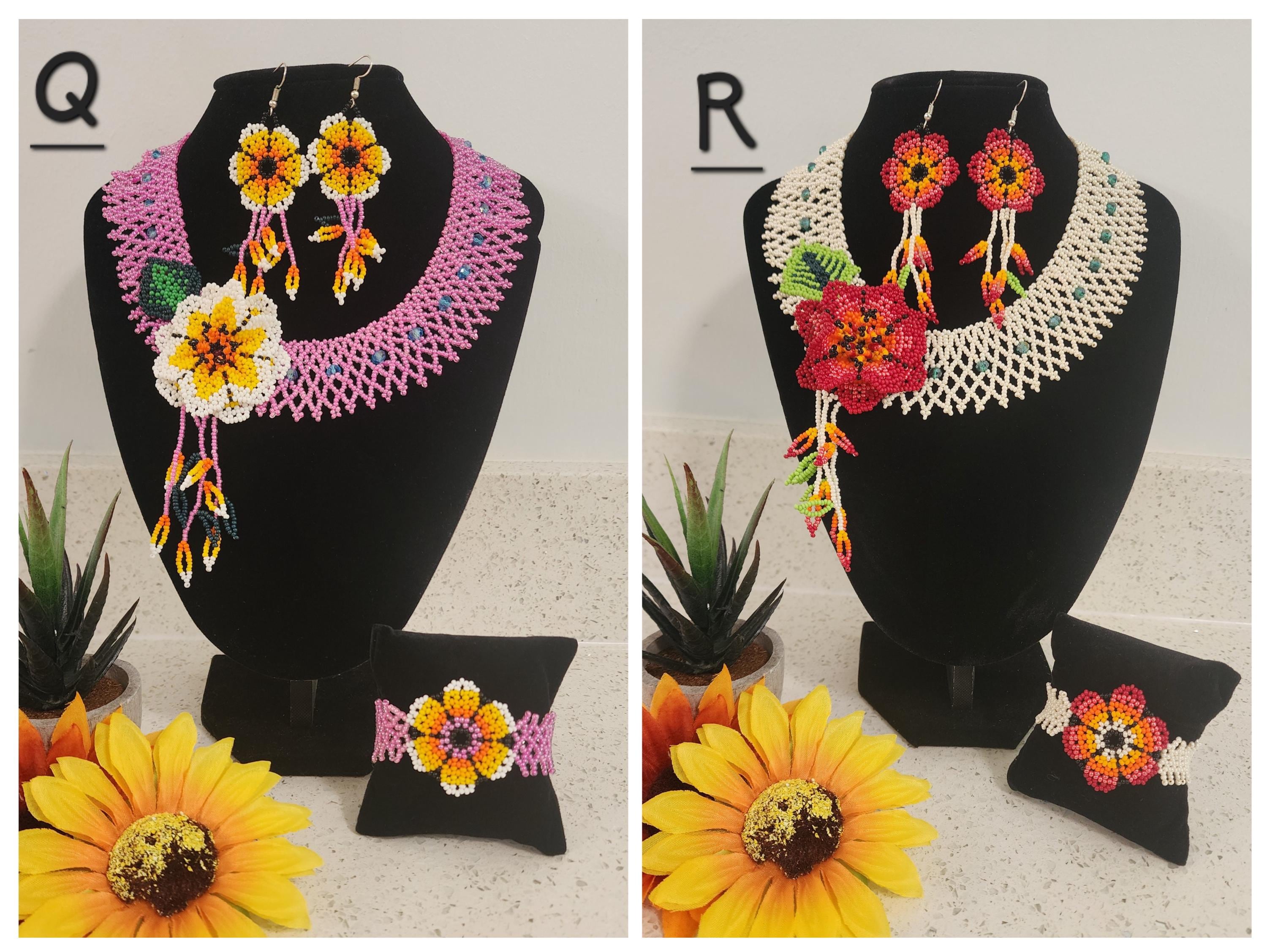 Mexican Huichol Handmade Necklaces, Mexican Accessories, Collares ...