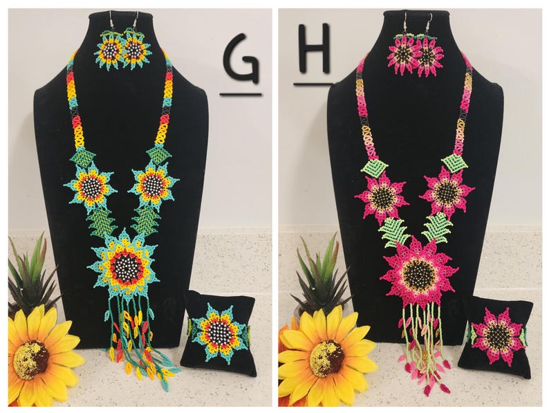 Mexican Huichol Handmade Beaded Necklace. Gifts Ideas. Gifts for Her ...