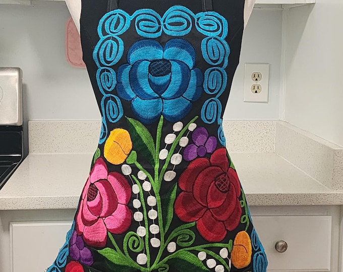 Mexican Embroidered Aprons, Kitchen Tools, Mandiles Mexicanos, Gifts ...