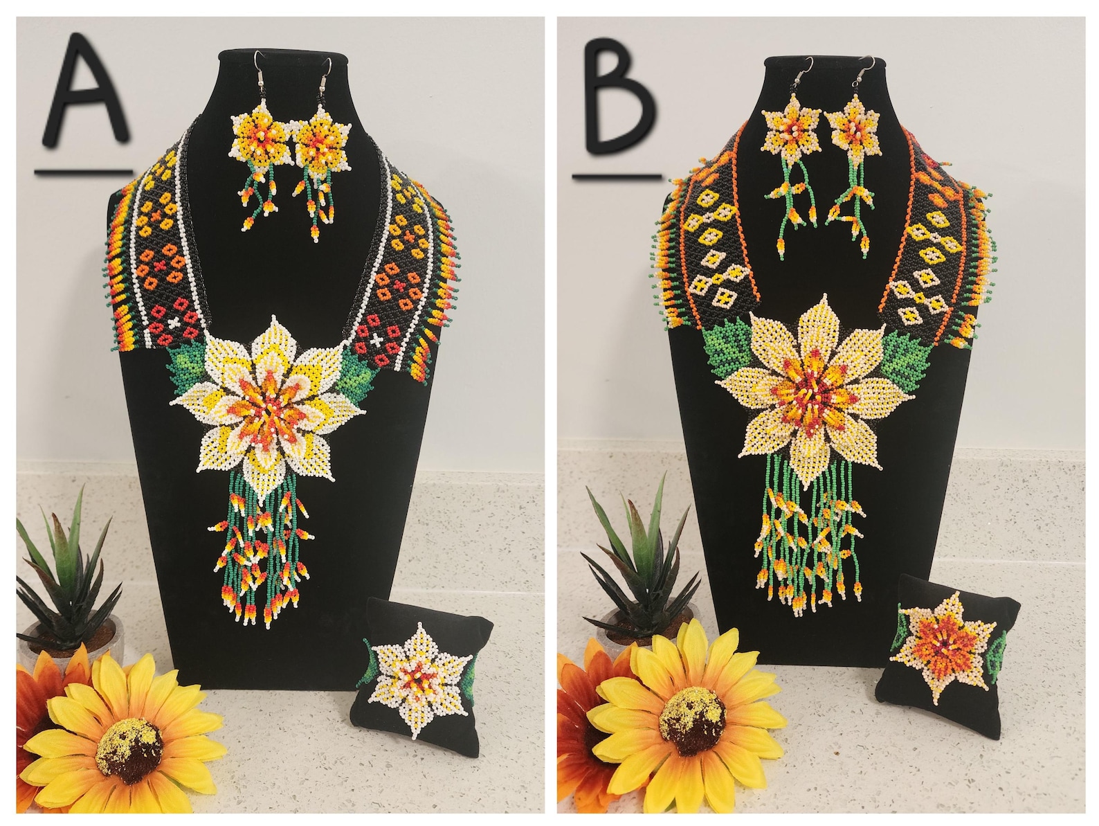 Mexican Huichol Handmade Necklaces, Mexican Accessories, Collares ...
