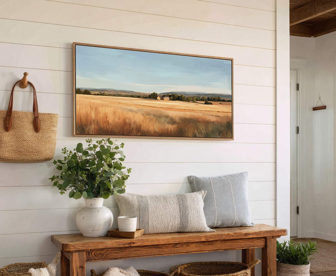 Farmhouse Prairie Landscape Canvas Print, Rustic Barn Art - Etsy