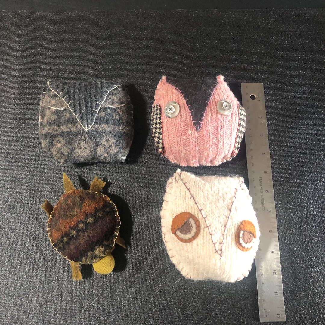 Wool Owl & Turtle Plushies From Repurposed Wool - Etsy