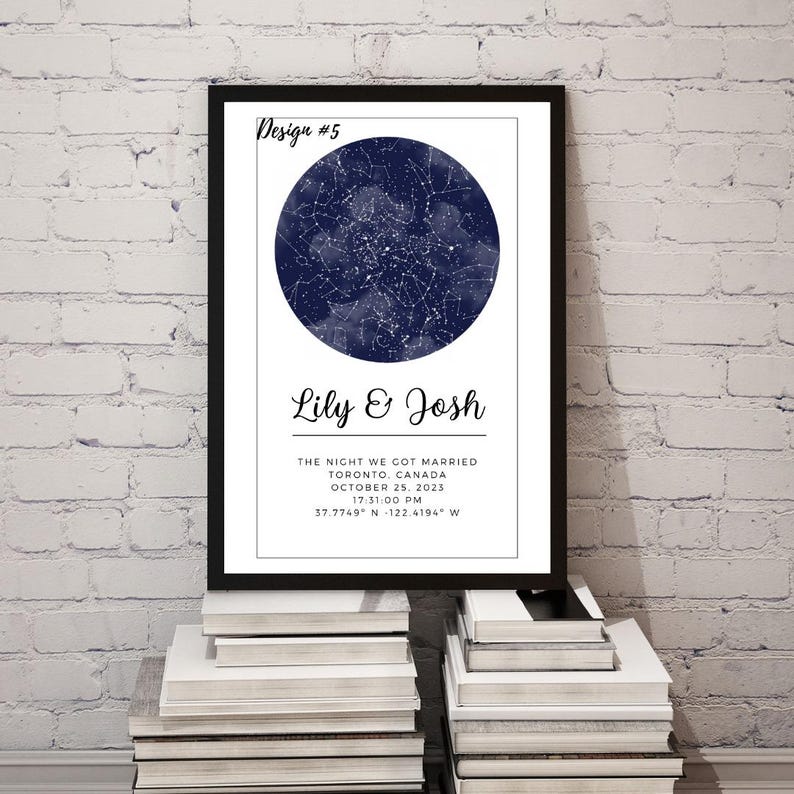 Personalized Star Map Print – Custom Night Sky Poster, Anniversary Gift ...