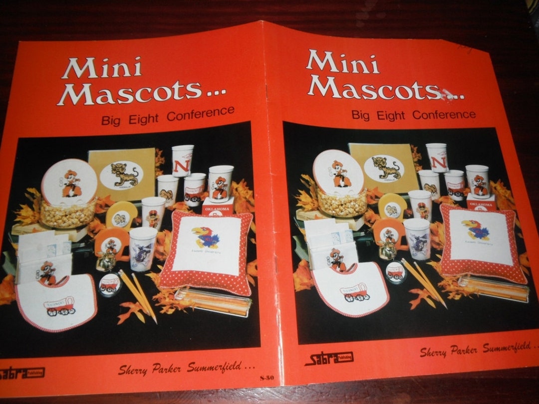 Vintage Counted Cross Stitch Patterns Mini Mascots Big Eight Conference ...
