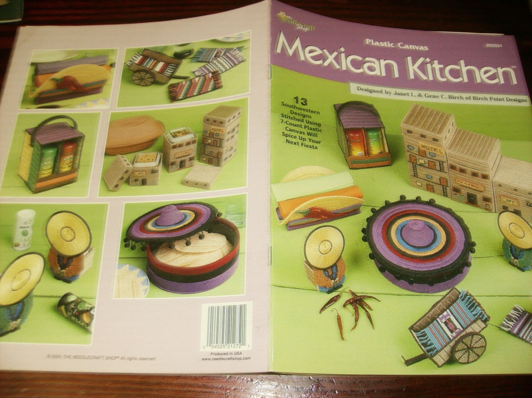 Southwest Kitchen Plastic Canvas Patterns Mexican Kitchen Needlecraft ...