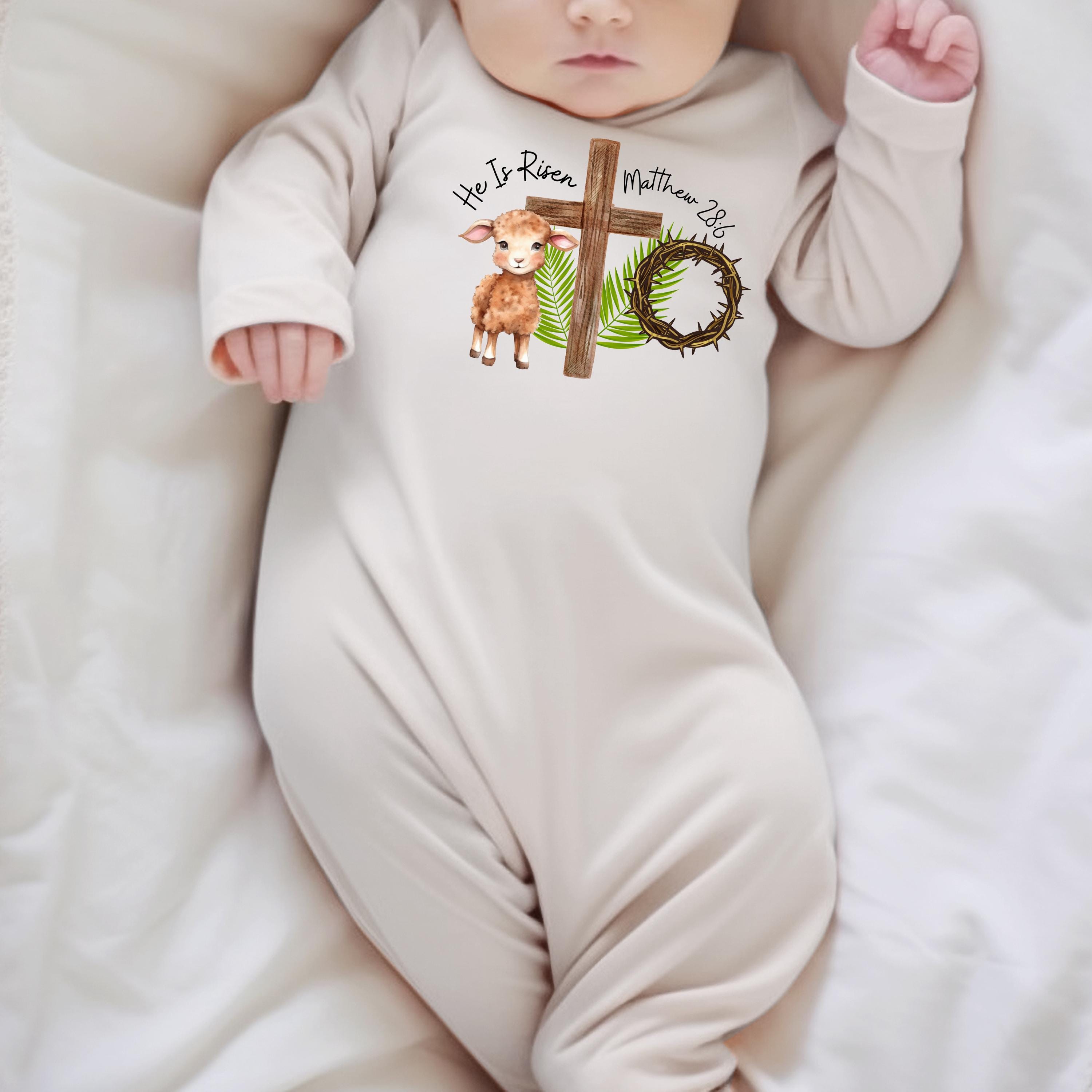 He is Risen Baby Svg Design for DIY Lamb Crown Baby Christian Religious ...