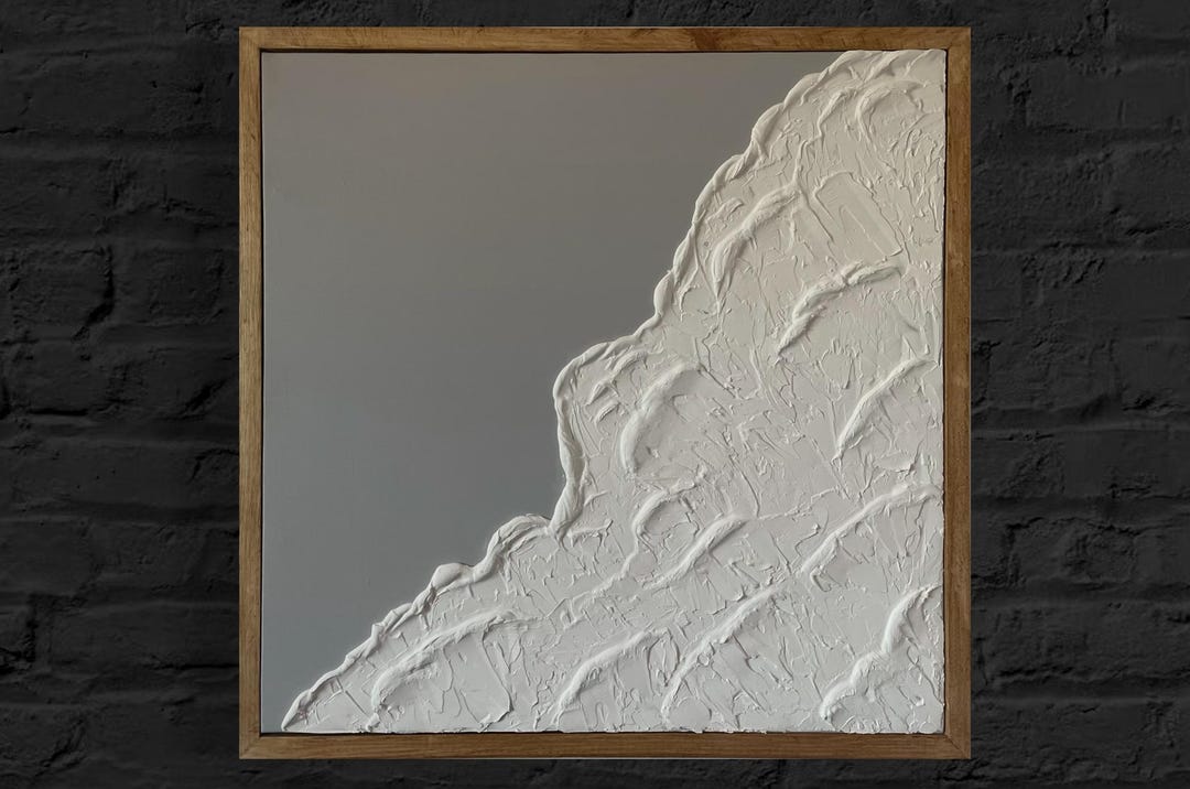 Wave Plaster Wall Art, Textured Wall Art, Textured Canvas Wall Art ...