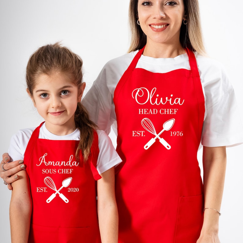 Custom Head & Sous Chef Apron, Kitchen Apron, Personalized Apron ...