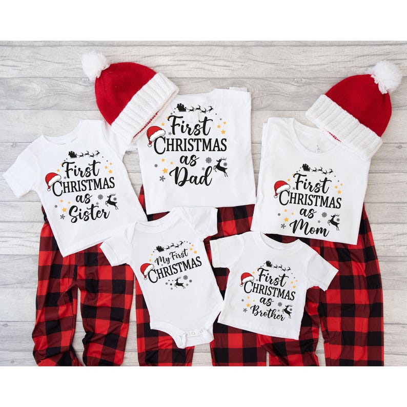 First Christmas of Family Shirt, Personalized First Christmas Family ...