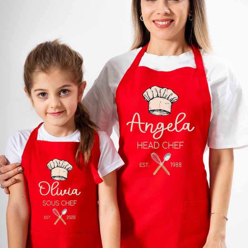Custom Head & Sous Chef Apron, Kitchen Apron, Personalized Apron ...