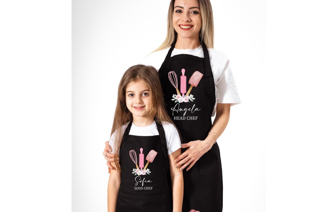 Mommy and Me Aprons, Mama Head Chef, Custom Apron Set for Mom, Mother ...
