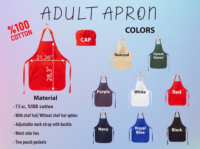 Personalized Chef Apron Set: Matching Adult & Child Aprons - Etsy