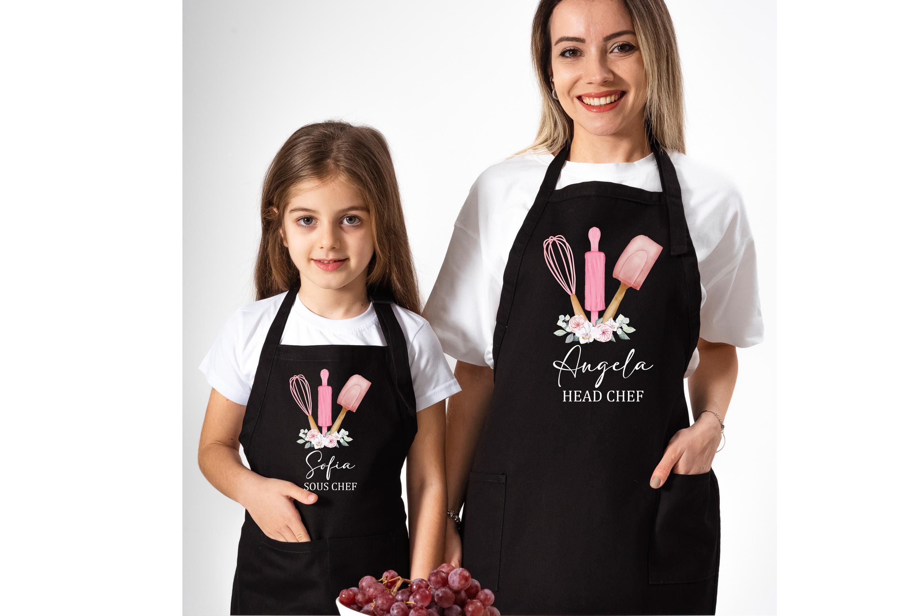 Mommy and Me Aprons, Mama Head Chef, Custom Apron Set for Mom, Mother ...