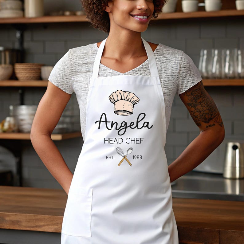 Custom Head & Sous Chef Apron, Kitchen Apron, Personalized Apron ...
