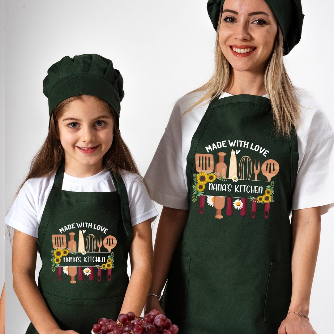 Mama Apron Gift,nana Apron Made With Love,personalized Apron With ...