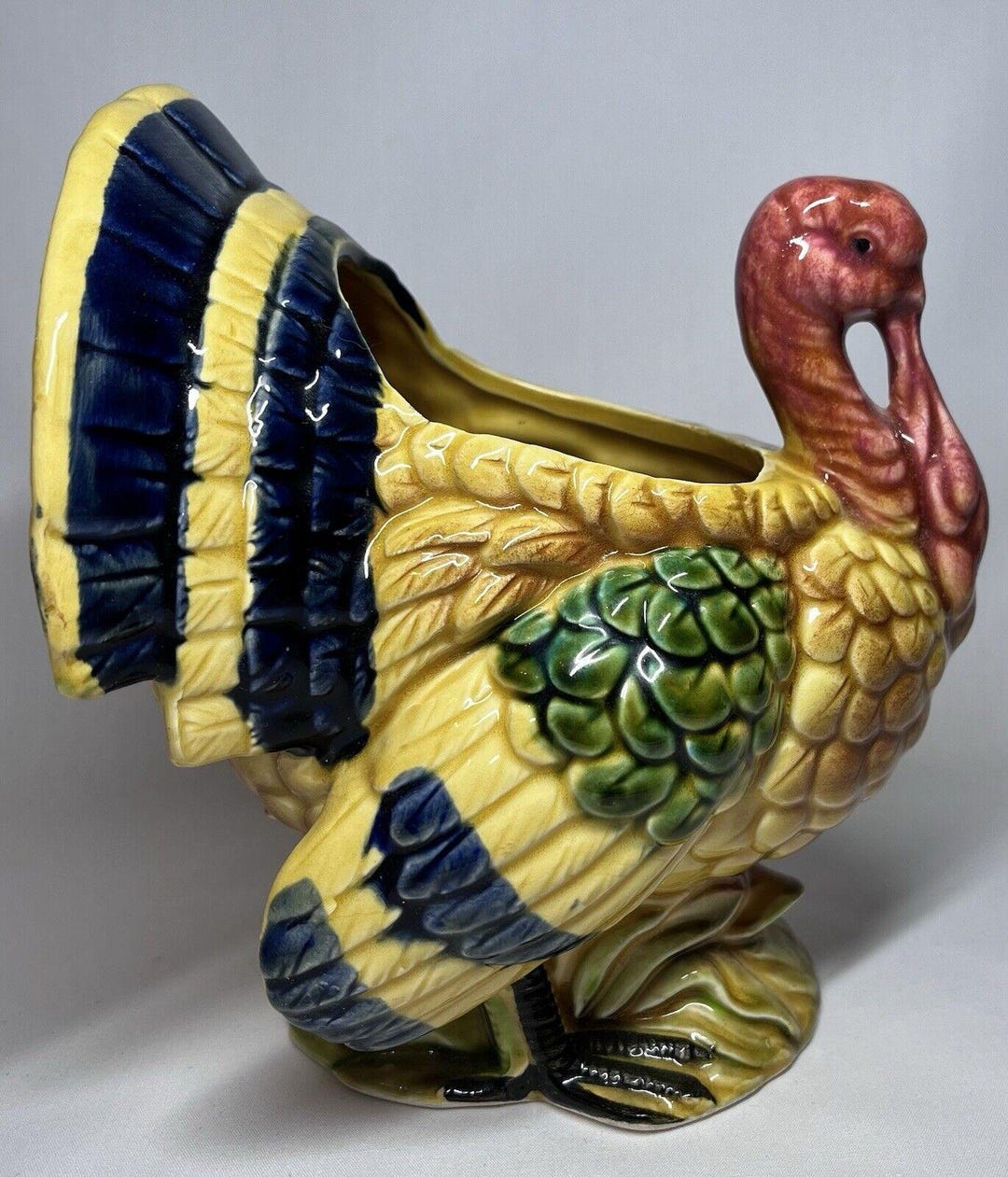 Vintage 1970's Lefton Tom Turkey Planter Farm Autumn Ceramic ...