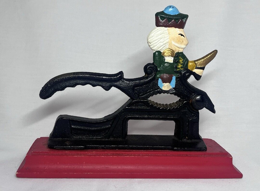 Vintage Cast Iron Nutcracker Lever Style Wood Base - Etsy